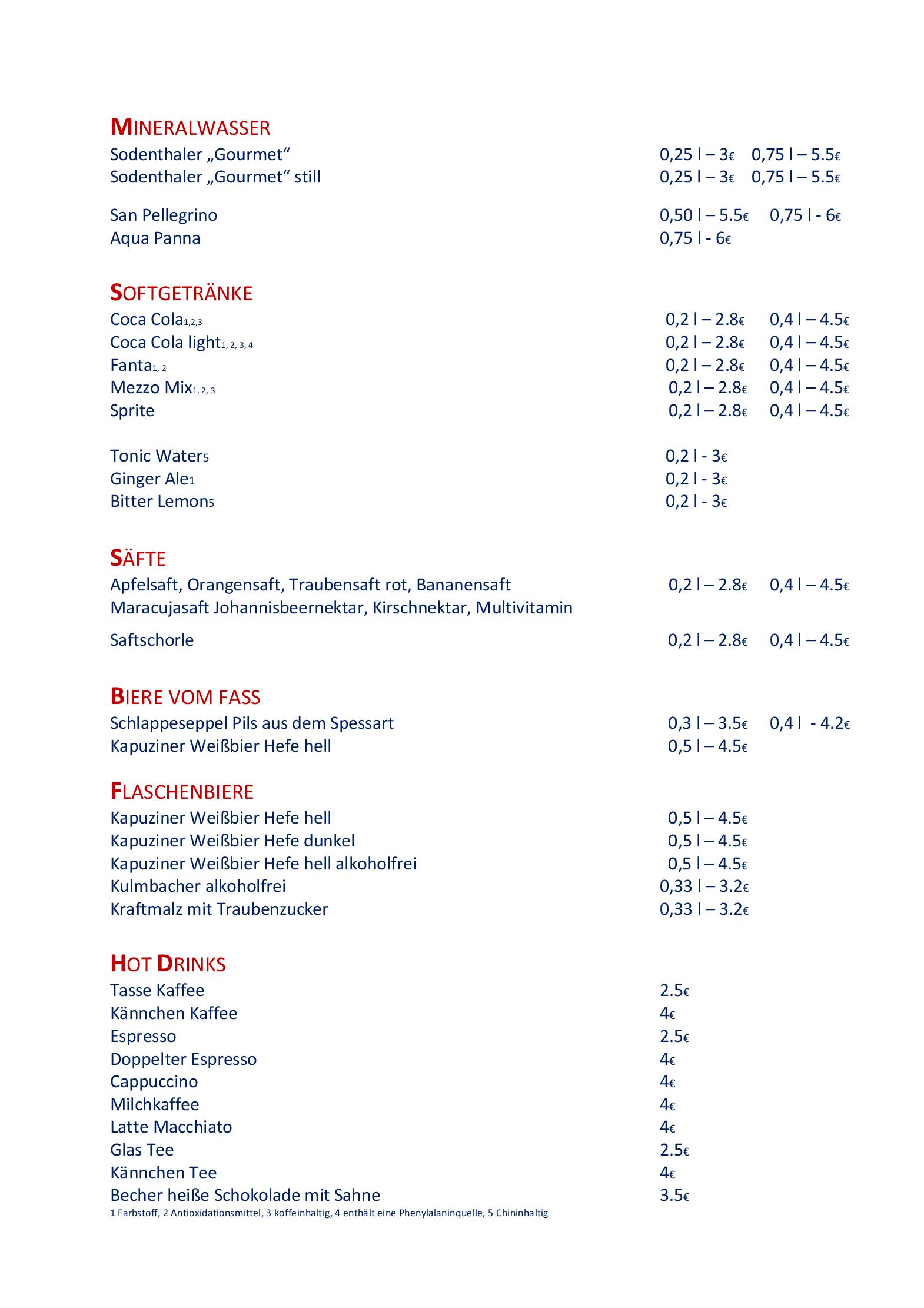 Speisekarte - Hotel Restaurant aposVilla Marburg im Parkapos in ...