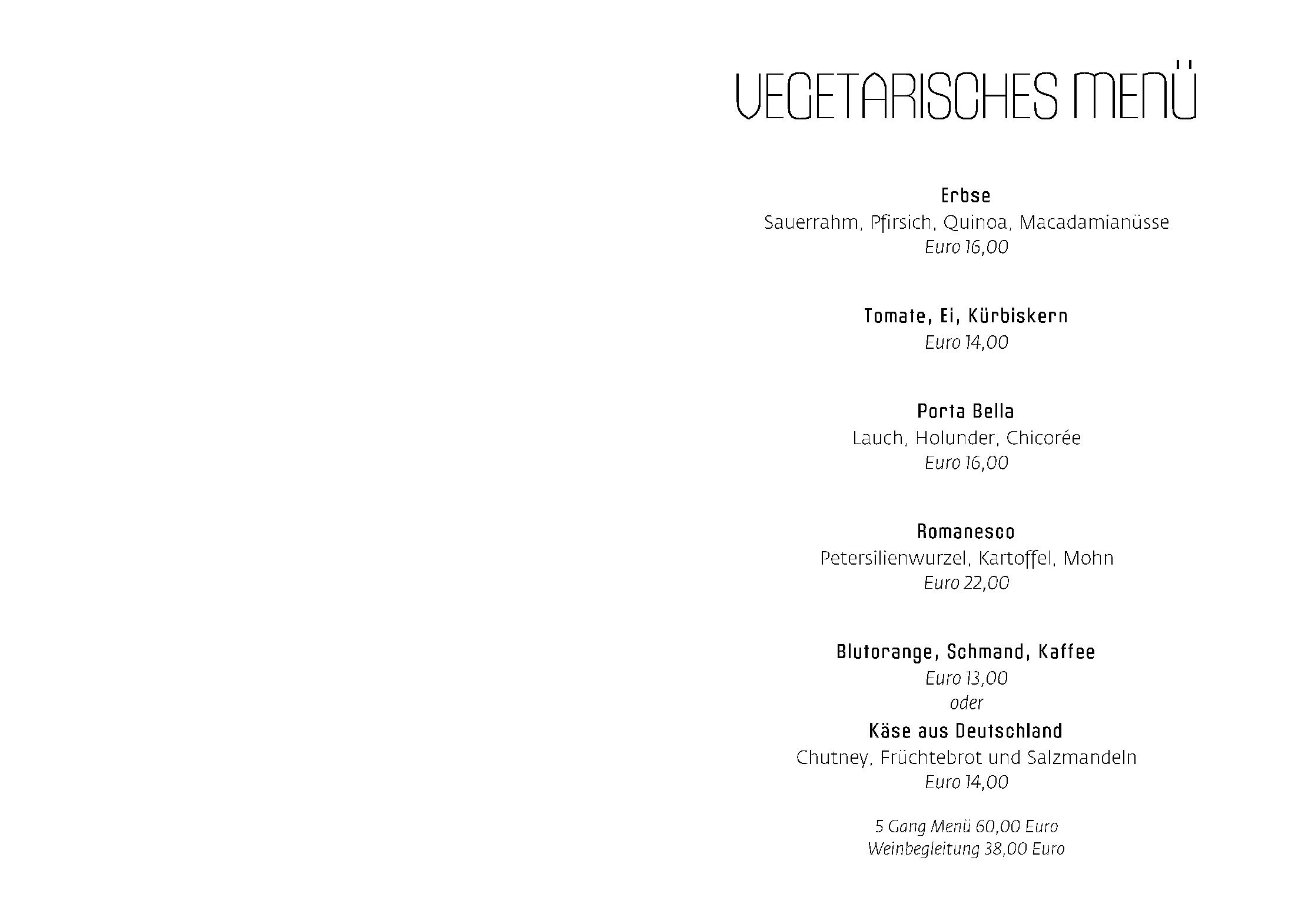 Speisekarte - VOLT Restaurant in Berlin - DeutschlandGourmet